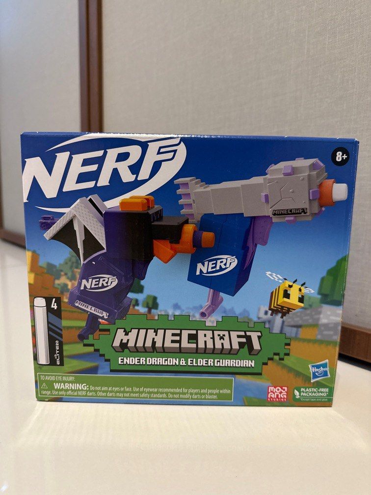 BNIB NERF Minecraft Ender Dragon and Elder Guardian Mini Blaster 2-Pack ...