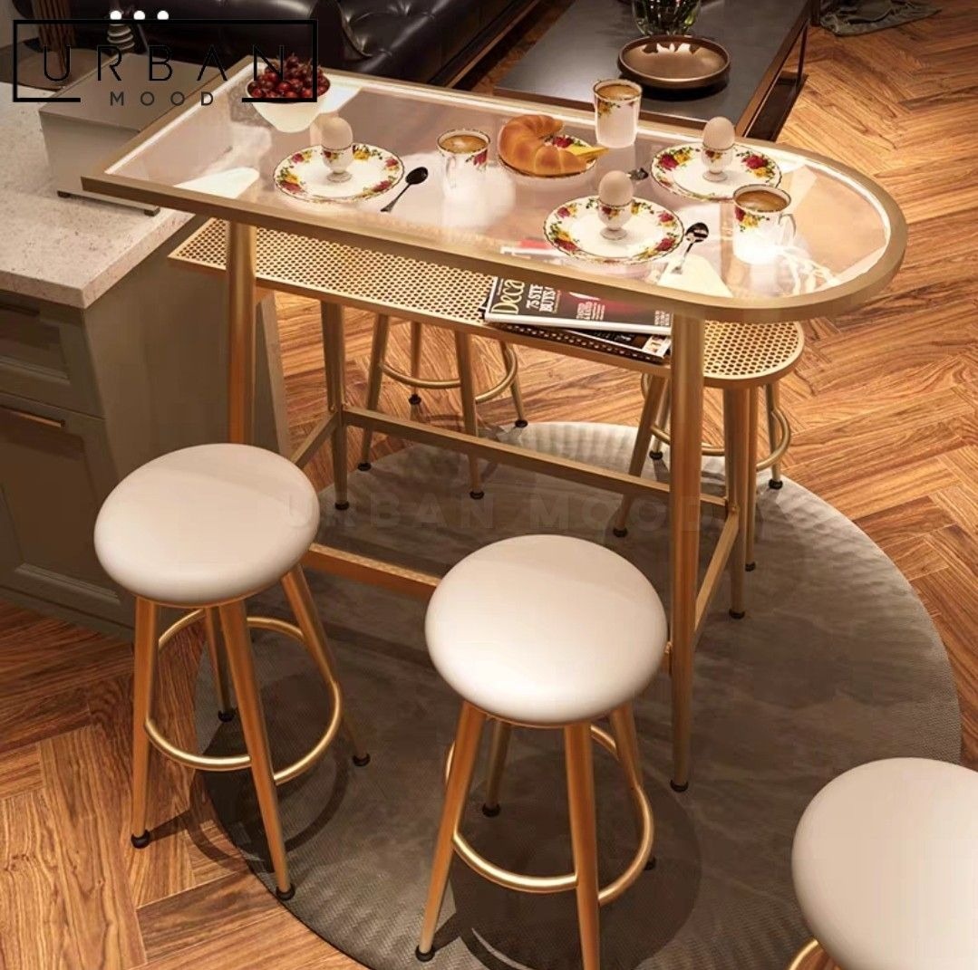 BRASS Modern Bar Table, Furniture & Home Living, Furniture, Tables ...