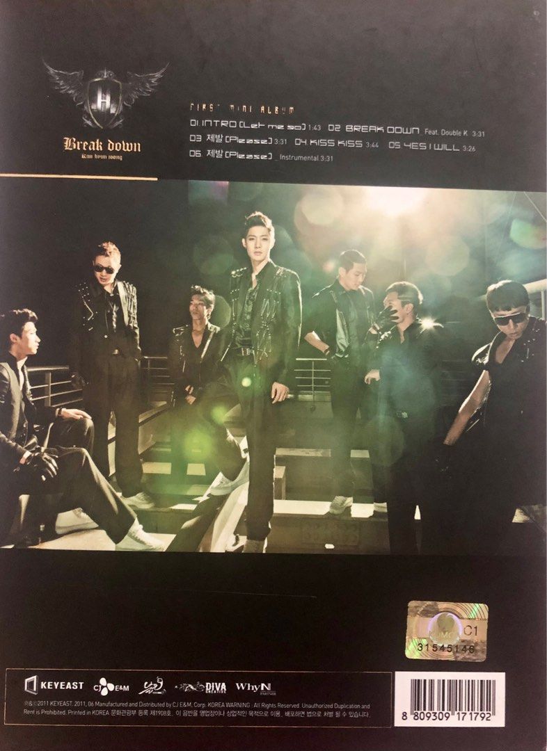 BREAKDOWN KIM HYUN JOONG CD FOR SALE!, Hobbies & Toys, Music & Media ...