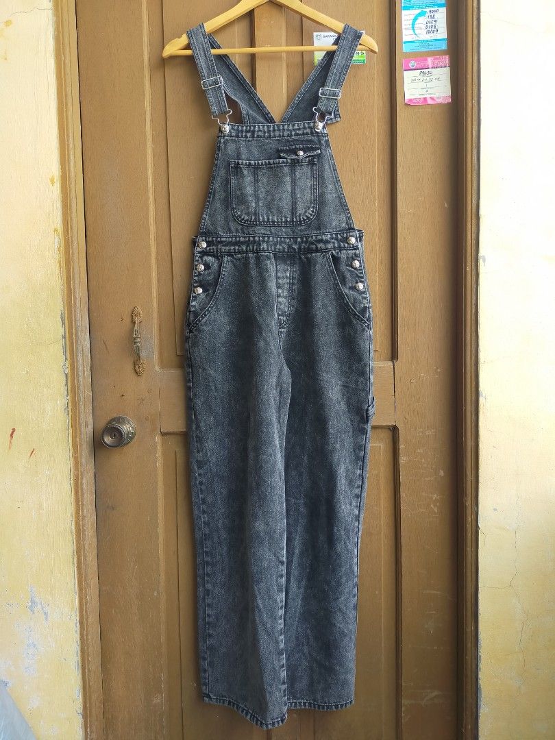 Chrome Hearts acid washed denim overalls on Carousell