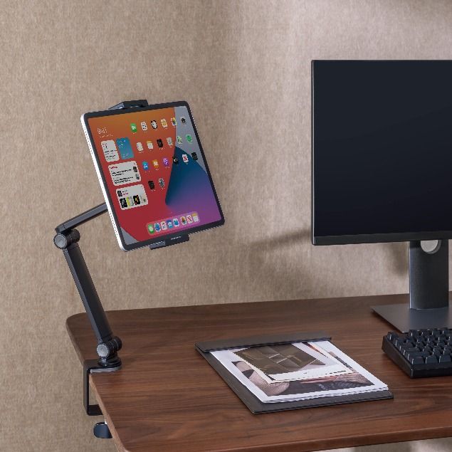 Clamp-on Tablet Holder for 4.7 to 12.9 inch Screens - Ergonomic Design ...