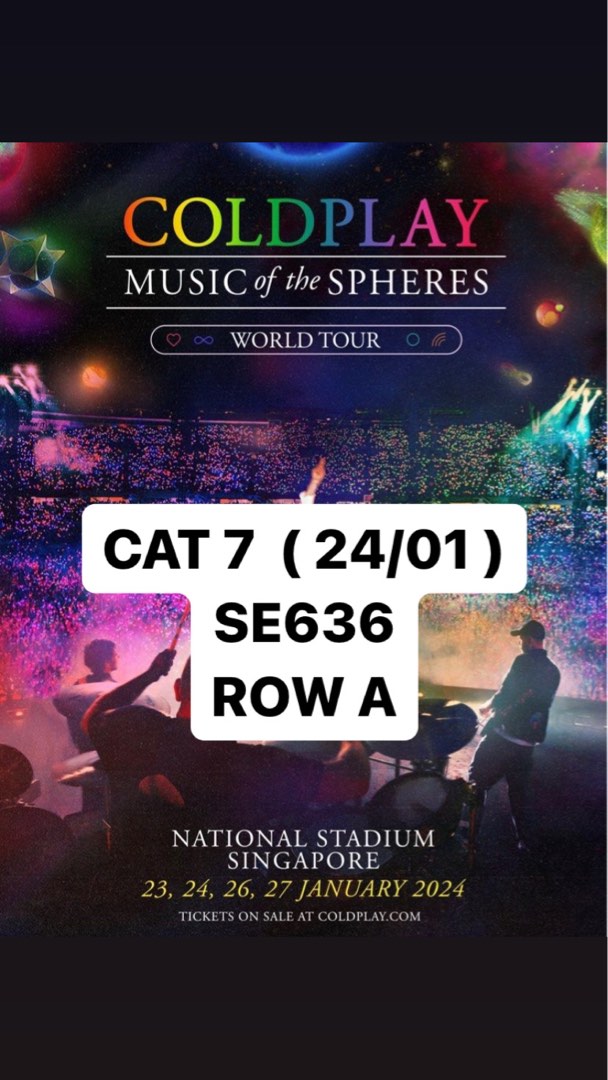 Coldplay ticket ( CAT 7 ), Tickets & Vouchers, Event Tickets on Carousell