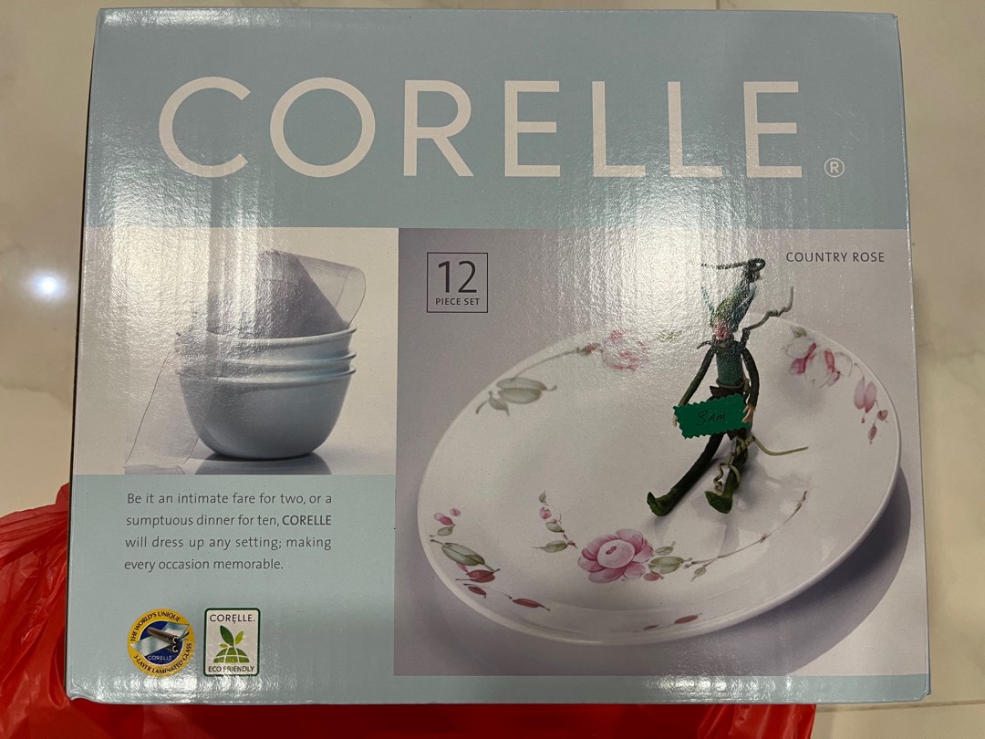 Corelle Pyrex 12pc Country Rose, Furniture & Home Living, Kitchenware ...