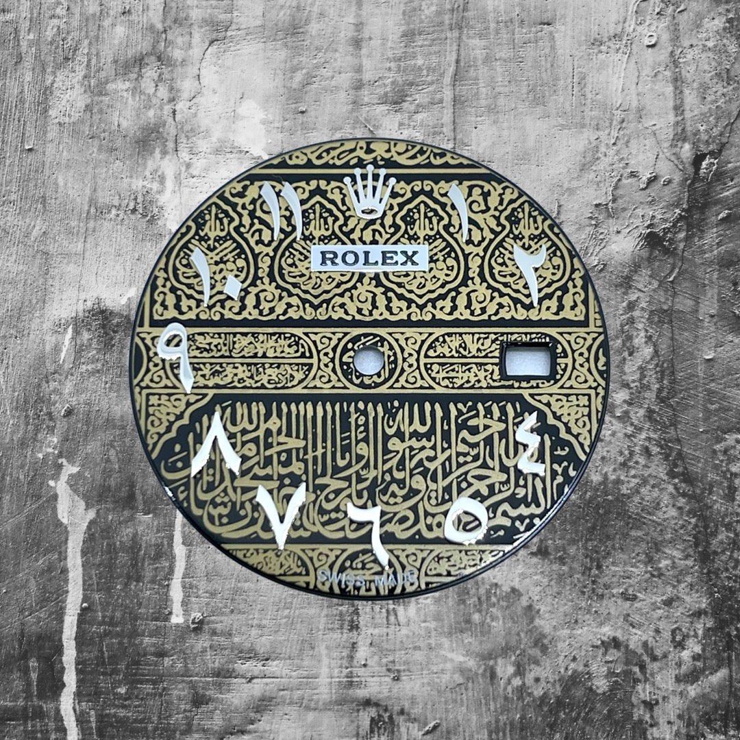 Custom Arabic Black / Green / Red / Mecca / Kaaba Watch Dial For Rolex ...