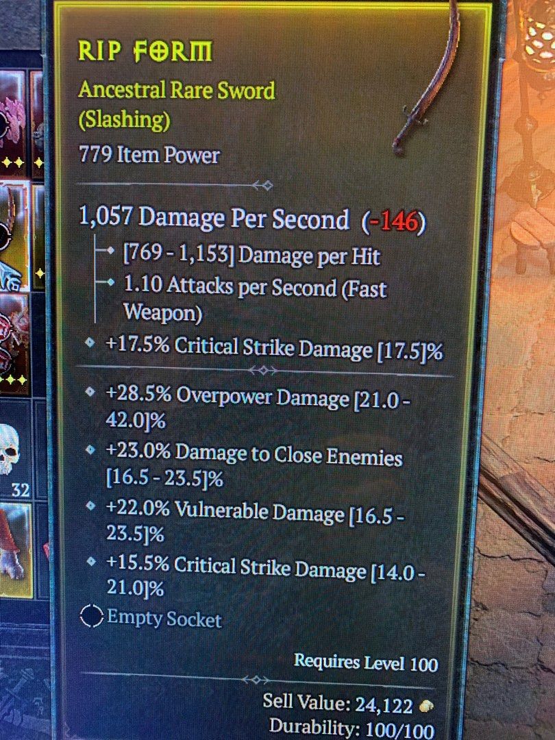 Diablo 4 rare weapons (barb), Video Gaming, Gaming Accessories, In-Game ...