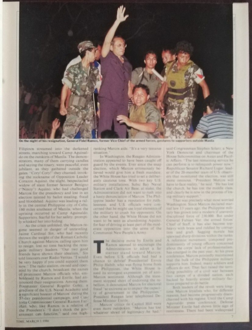 (EXTREMELY RARE) Time Post-People Power Magazine, March 1986 [Fidel ...