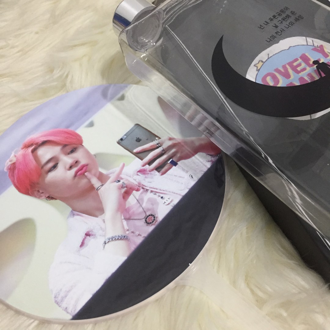 [Fansite Merch] BTS JIMIN Small hand fan / image picket and clear water ...