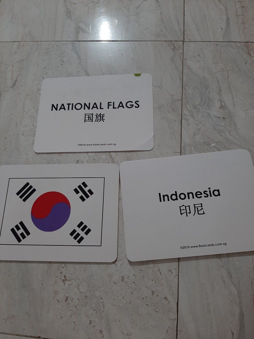 Flashcard national flags, Buku & Alat Tulis, Buku Anak-Anak di Carousell