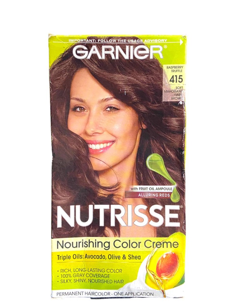 Garnier Nutrisse Nourishing Hair Color Creme, 415 Soft Mahogany Dark ...