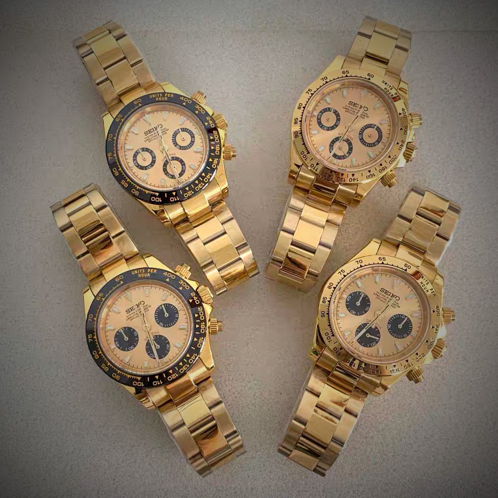 Gold series custom Seiko mod Daytona, Men's Fashion, Watches ...