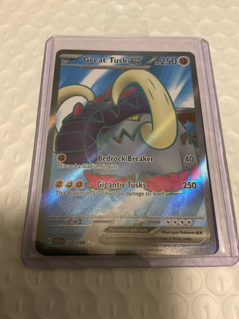 Great Tusk Ex #230 Pokemon Scarlet & Violet Full art SR (not charizard ...