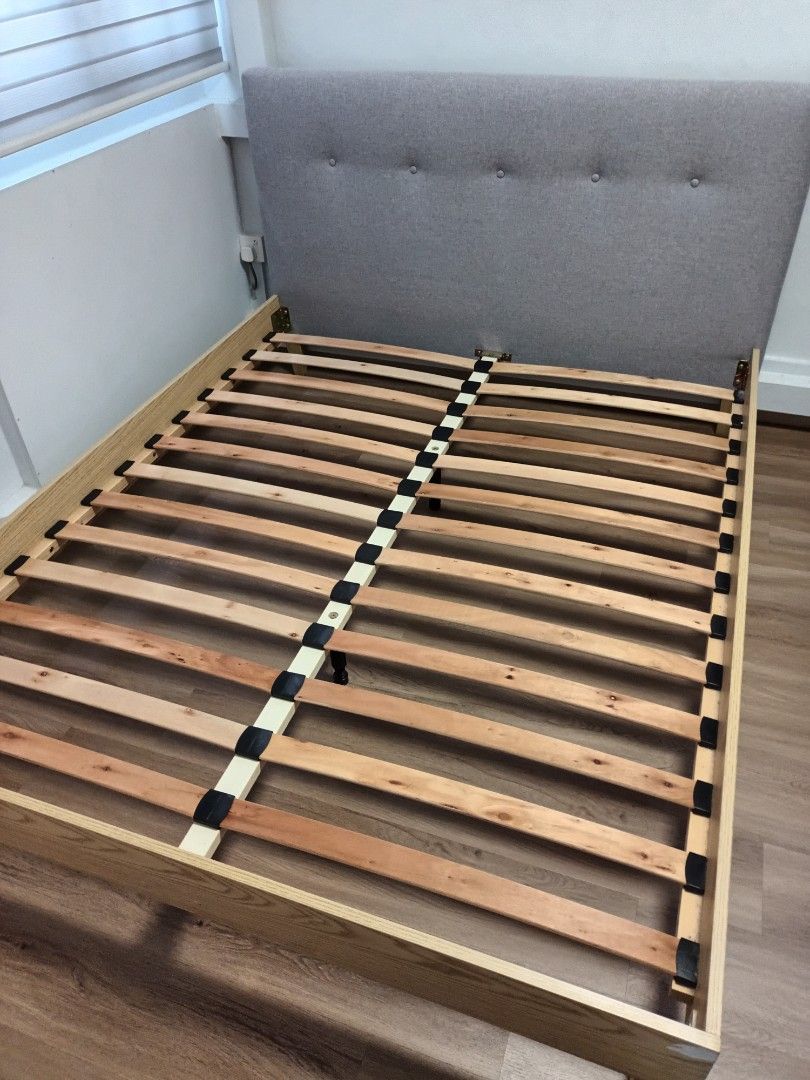 Hipvan Landon Queen Bed Frame- Oak, Furniture & Home Living, Furniture ...