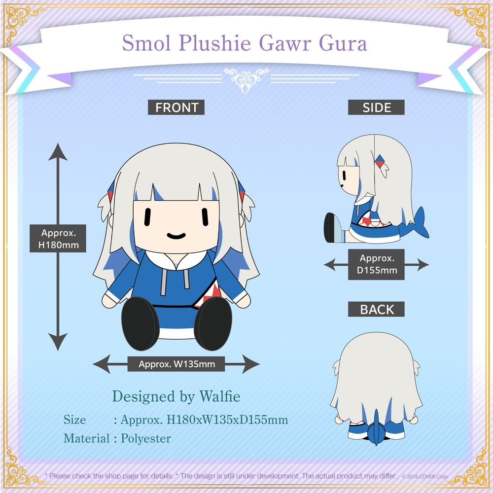 Hololive Smol Plushie Gawr Gura, Hobbies & Toys, Toys & Games on Carousell