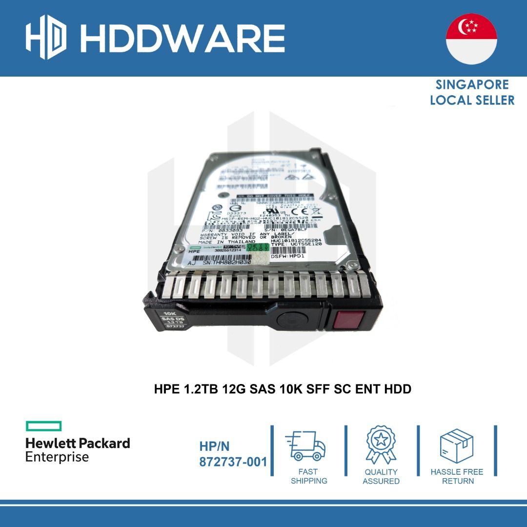 HPE 1.2TB 12G SAS 10K SFF SC ENT HDD // 872479-B21 // 872737-001 ...