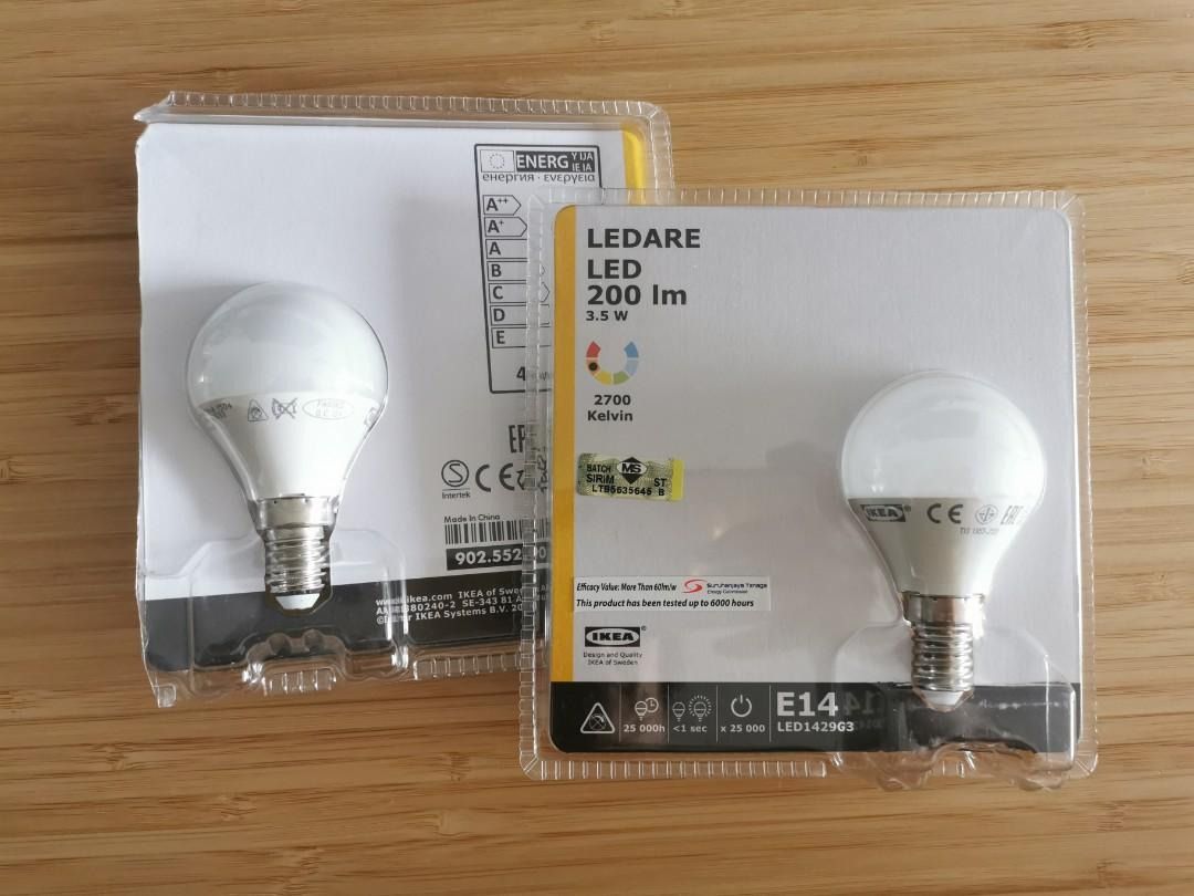 IKEA Ledare LED 200 lm 3.5W 2700 Kelvin (2 pcs), Furniture & Home ...