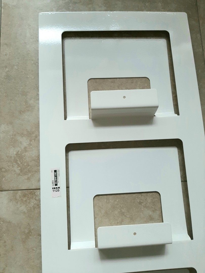 Ikea wall mount white metal magazine rack (New), Furniture & Home ...