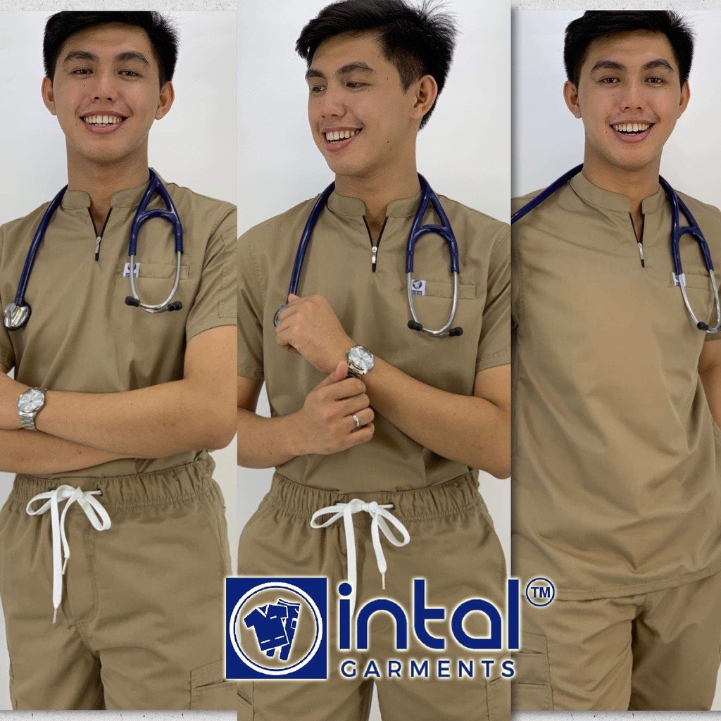 Intal Scrubsuit In White And Khaki Womens Fashion Dresses And Sets Sets Or Coordinates On Carousell