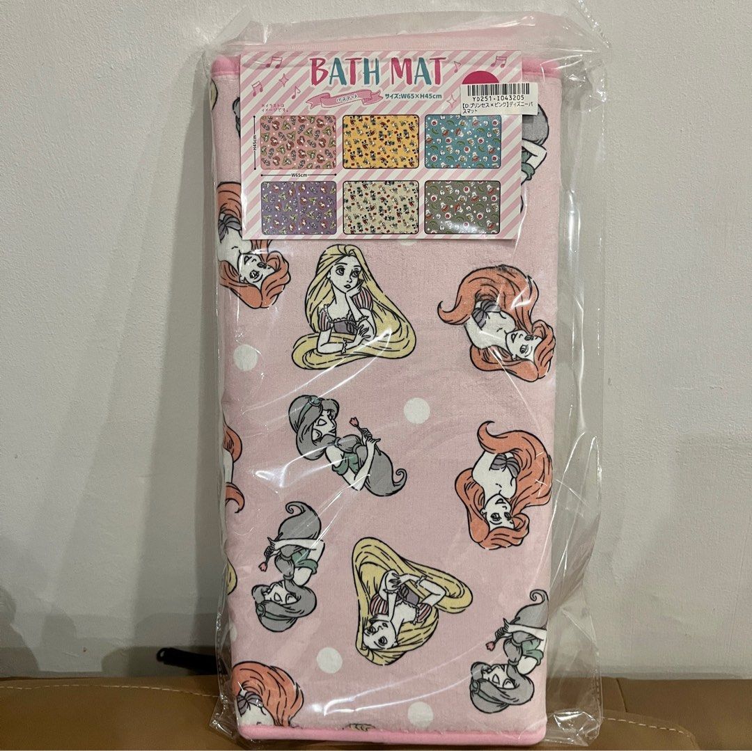 Japan Disney Bath Floor Mat Ariel Mermaid Jasmine Aladdin Rapunzel ...