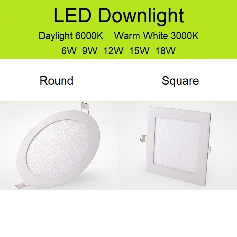 LED Downlight Recessed False Ceiling Covelight Round Square Daylight ...