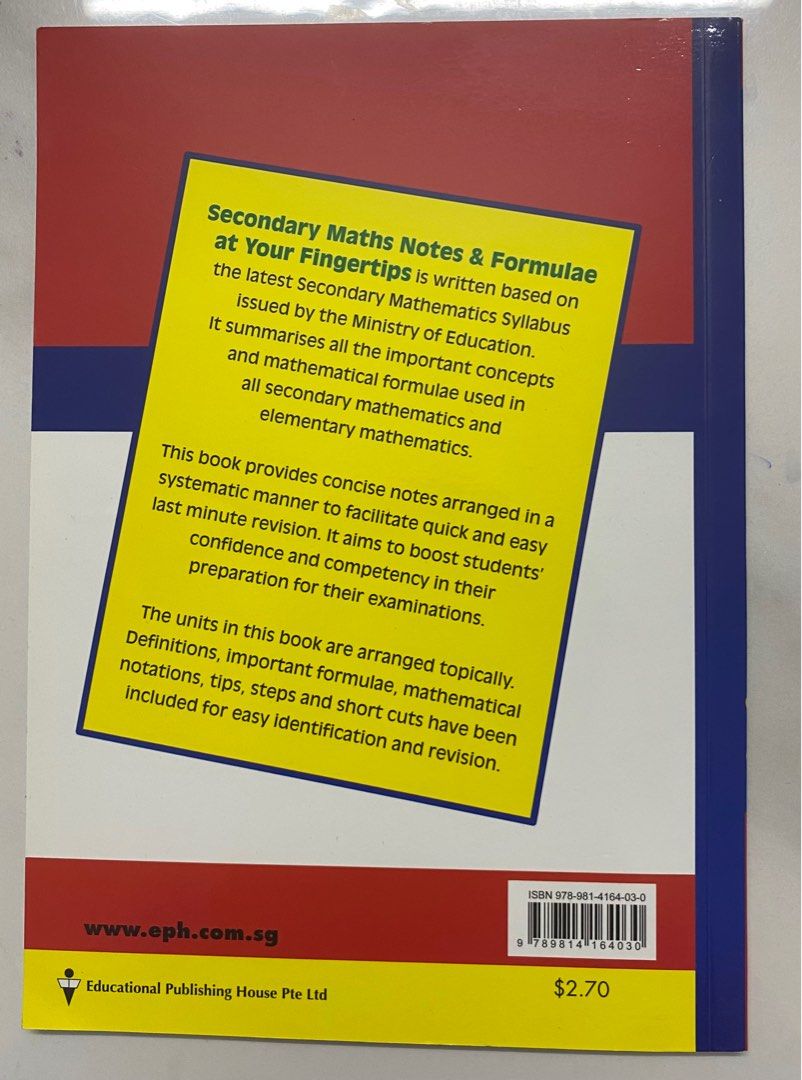 Secondary math formula book, Hobbies & Toys, Books & Magazines ...