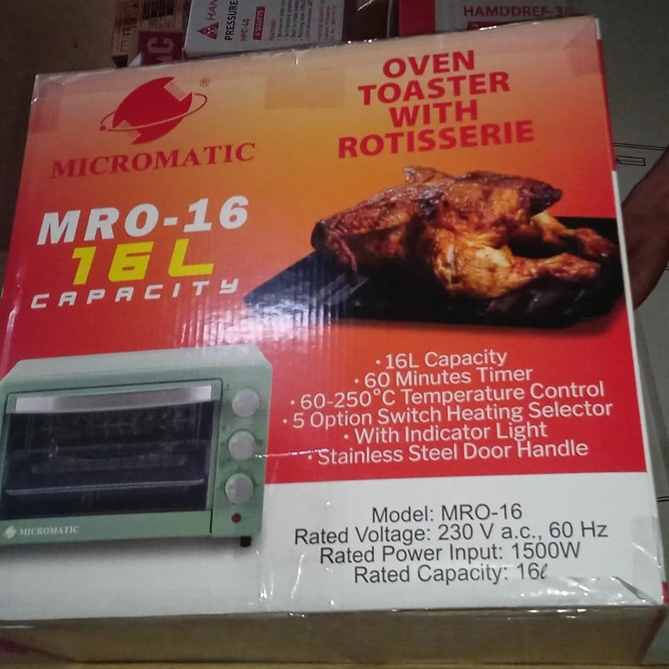 Micromatic Oven Toaster with Rotisserie MRO-16, Furniture & Home Living ...