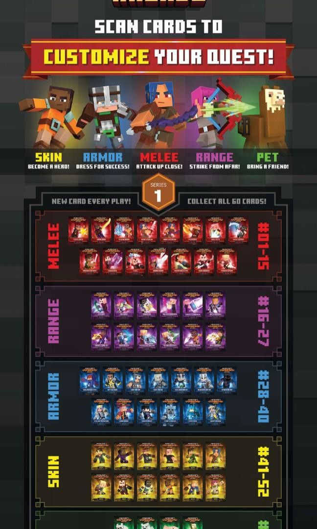 Minecraft Dungeon Arcade Cards, Hobbies & Toys, Toys & Games on Carousell