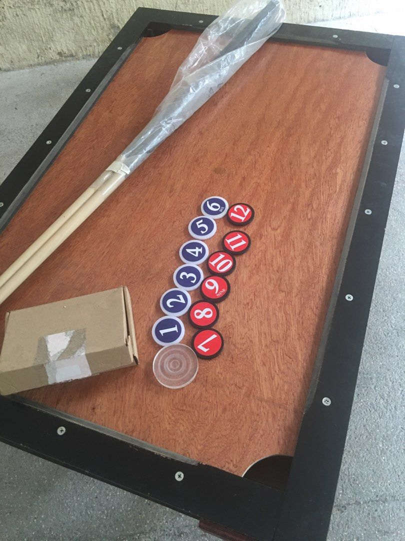 Mini Pool/Billiard Table with Pitsa + cue sticks, Sports Equipment ...