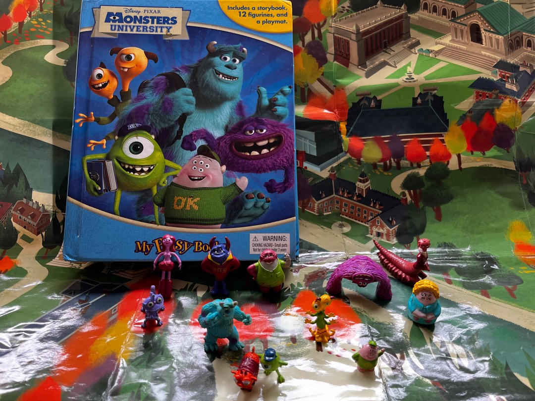 Monsters University busy book with 12 figurines and playmat on Carousell