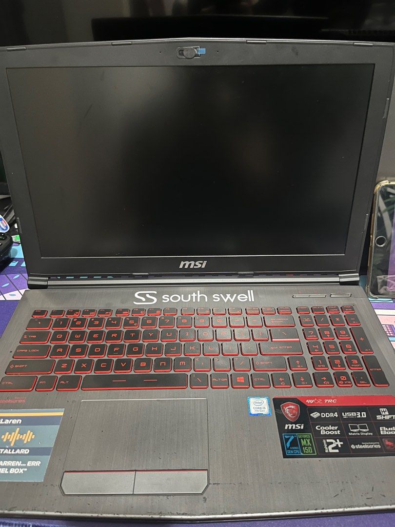 MSI GV62 7RC i5 mx150 gaming laptop still with good battery health freebies included laptop bag ...