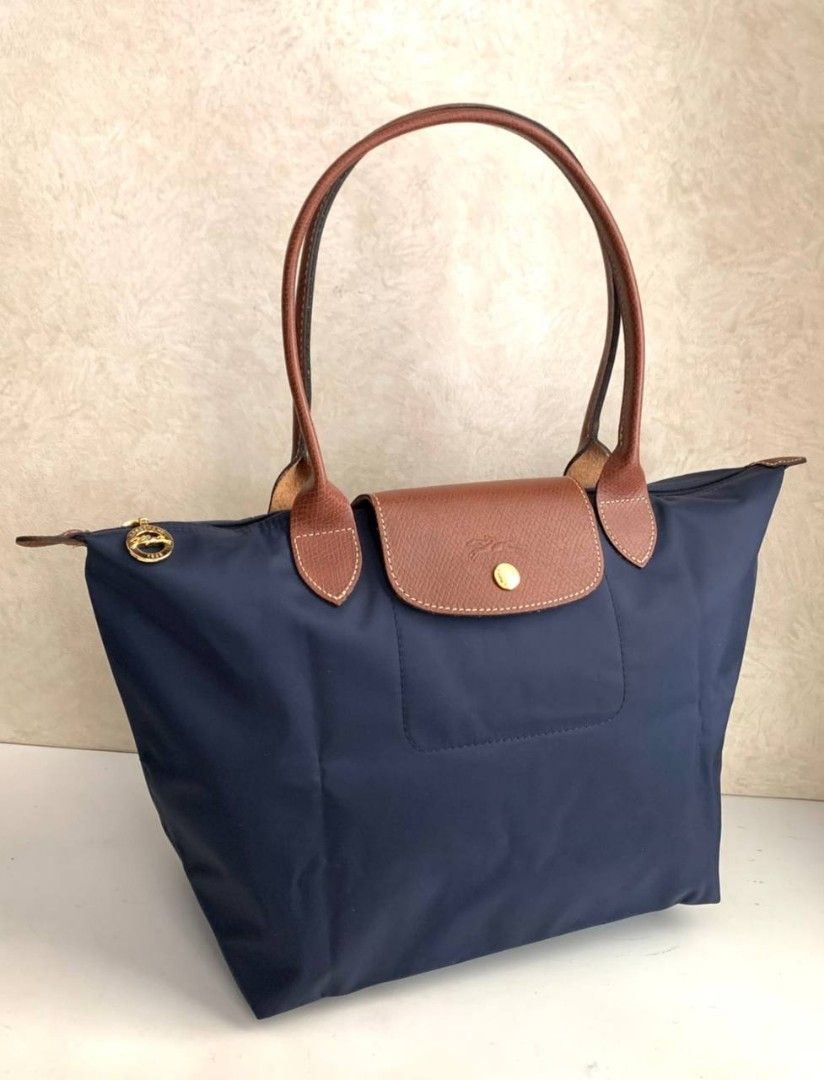 New Authentic Longchamp LC Le Pliage small long handle bag (SLH) Navy ...