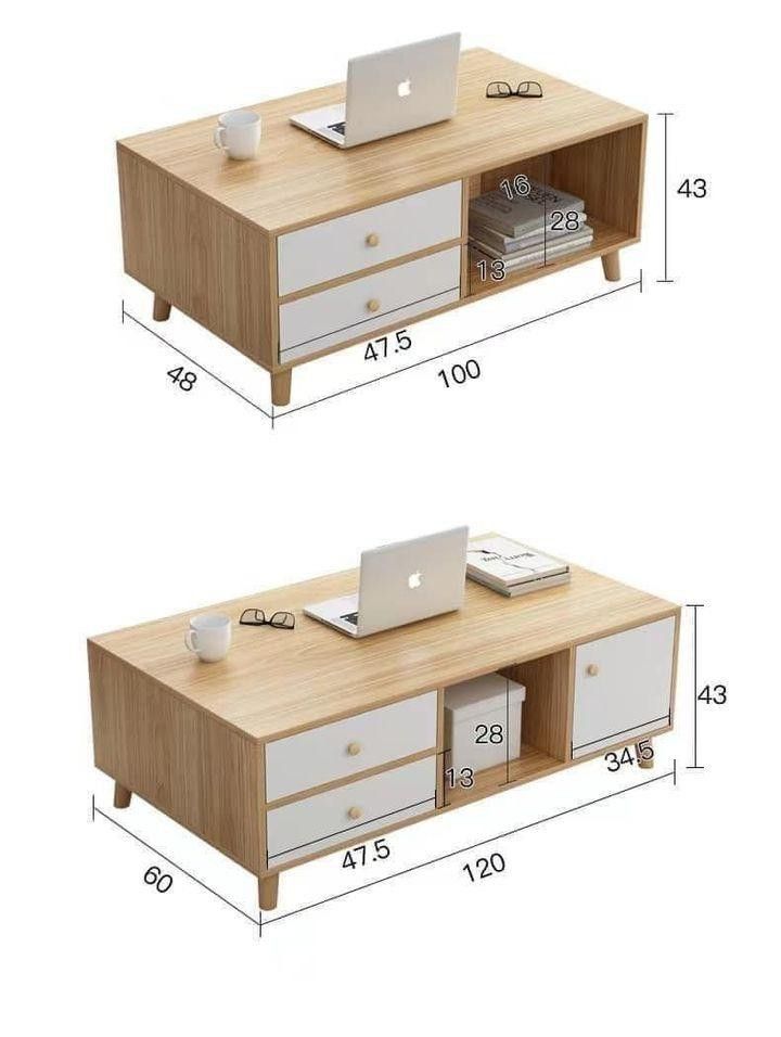NEW CENTER TABLE WITH 2 DRAWERS, Furniture & Home Living, Furniture ...