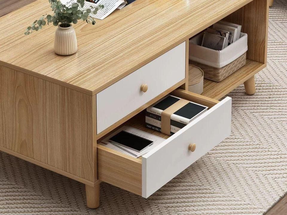 NEW CENTER TABLE WITH 2 DRAWERS, Furniture & Home Living, Furniture ...