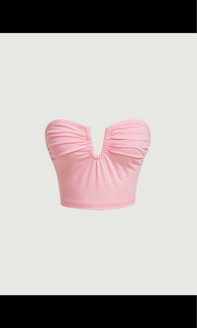 New Shein Pink tube croptop on Carousell