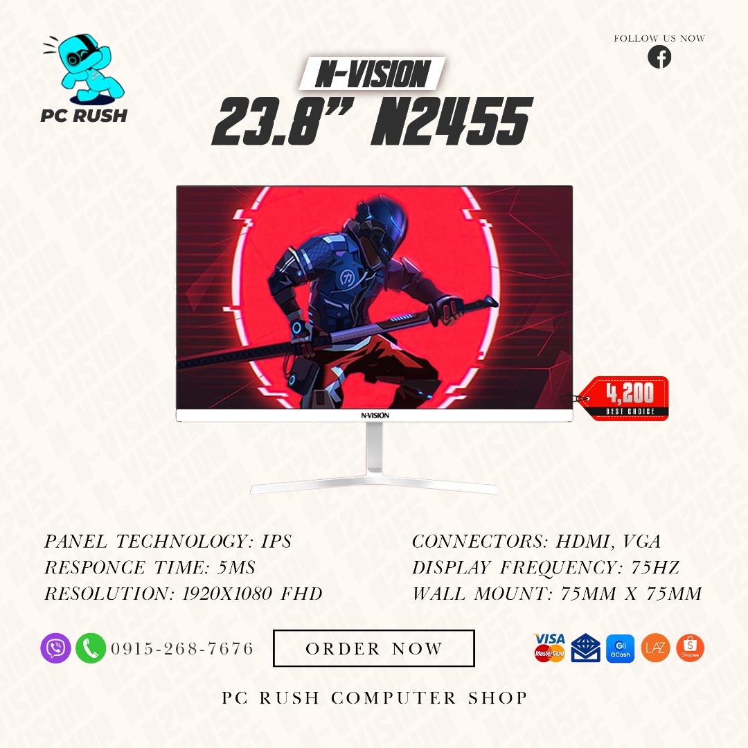 NVISION 23.8 N2455, Computers & Tech, Parts & Accessories, Monitor ...