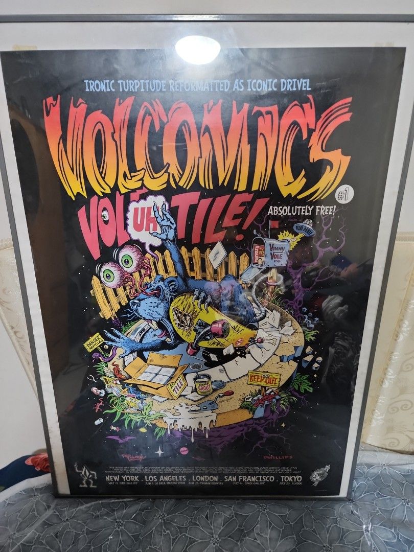 Old skool Volcom Poster., Hobbies & Toys, Memorabilia & Collectibles, Fan Merchandise on Carousell