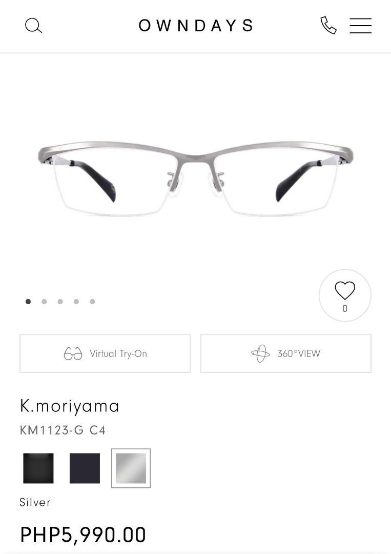 OWNDAYS K. MORIYAMA KM1123-G C4 SQUARE TITANIUM [ 5616-140 O. 31.0 ] on Carousell