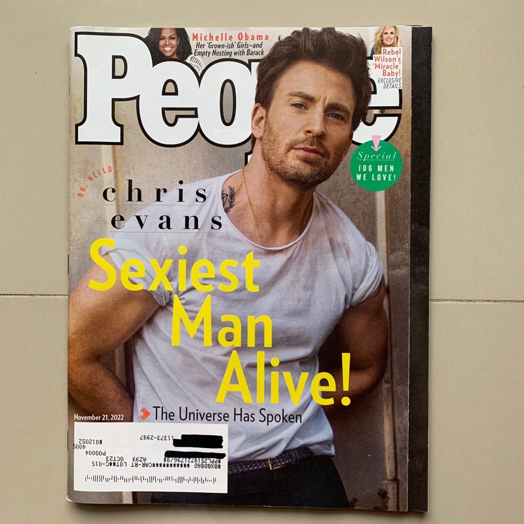 People Magazine Chris Evans Sexiest Man Alive 2022, Hobbies & Toys, Books & Magazines, Magazines ...