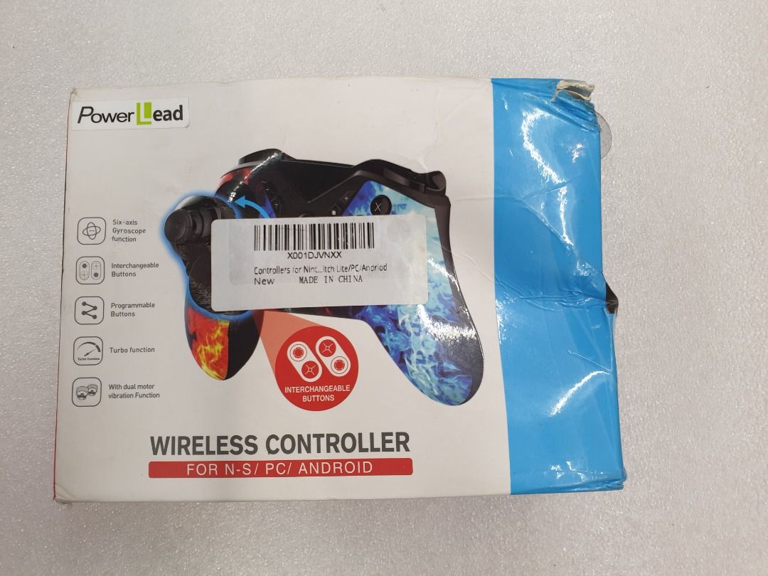 Power lead Wireless Controller for N-S/PC/Android with 6 Axis Gyroscope ...