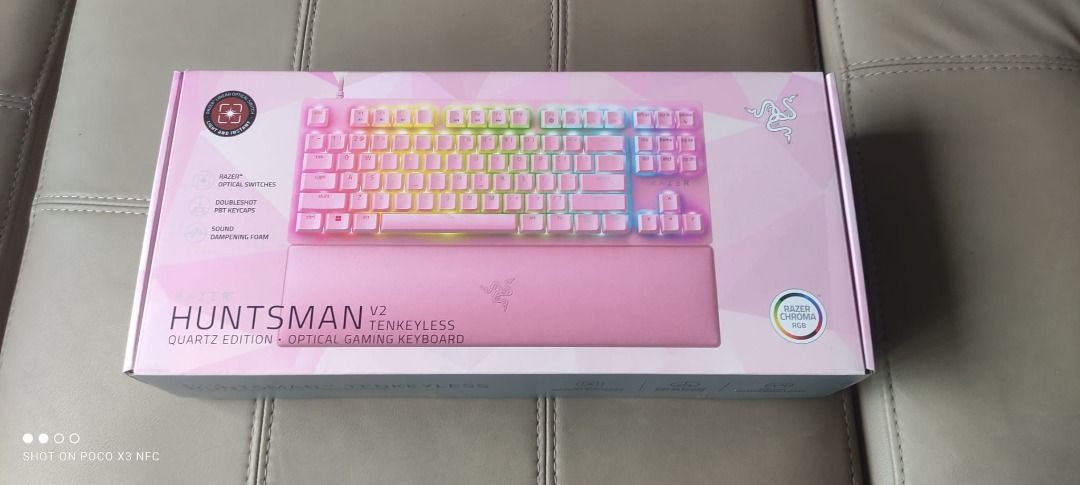 RAZER Huntsman V2 Tenkeyless TKL Gaming Keyboard - PINK QUARTZ - Linear ...