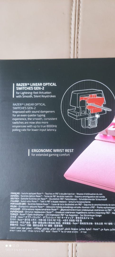 RAZER Huntsman V2 Tenkeyless TKL Gaming Keyboard - PINK QUARTZ - Linear ...