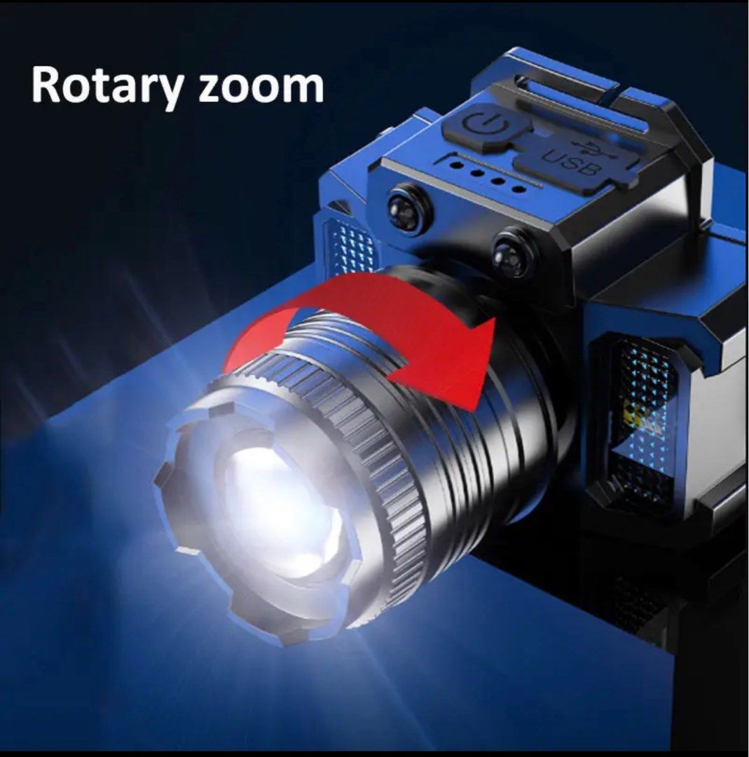 Rechargeable Headlamp 2000mah Super Bright Torch Light T51 Induction ...