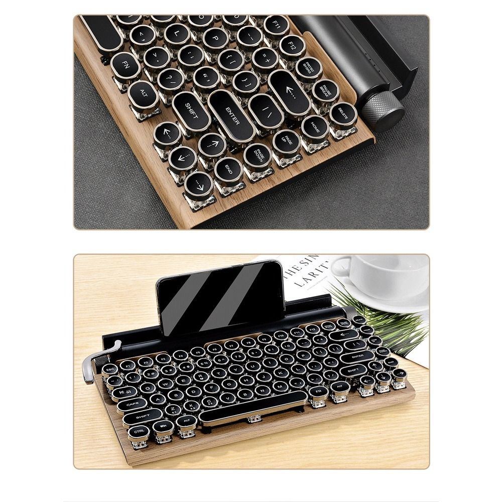 Retro Mechanical Keyboard Dot Typewriter Wireless Bluetooth 83keys Blue ...