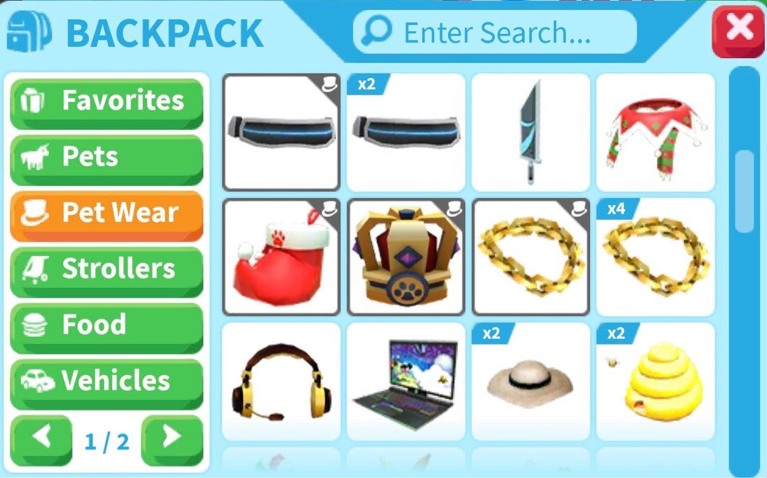 Roblox adopt me pet wear 7/7, Video Gaming, Gaming Accessories, In-Game ...