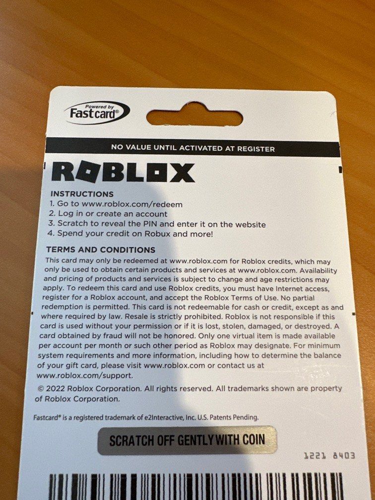 Roblox gift card, Video Gaming, Gaming Accessories, Game Gift Cards ...