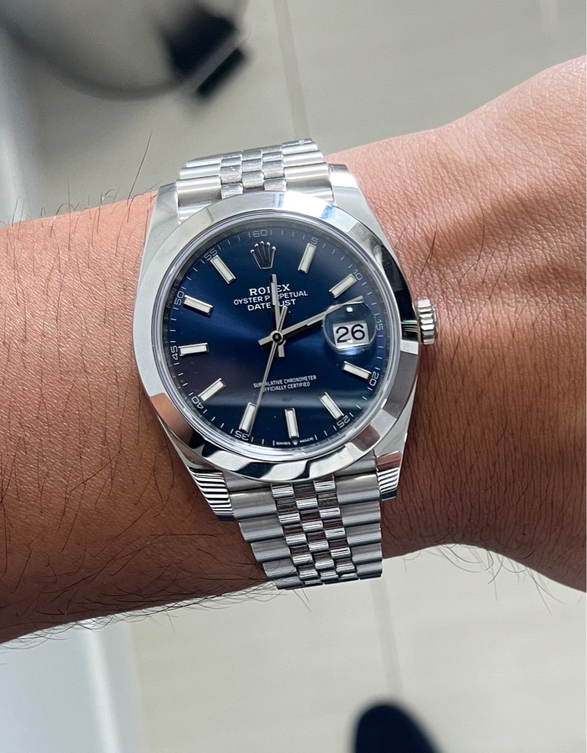 Rolex Datejust 41 Blue Dial Jubilee, Luxury, Watches on Carousell