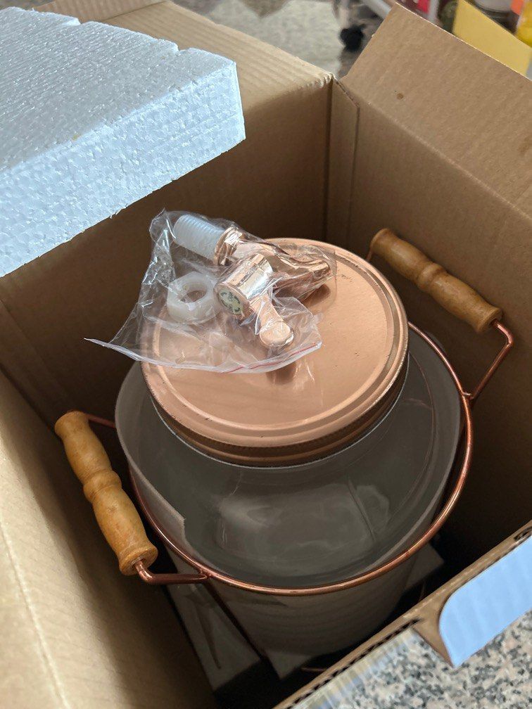 Rose Gold Glass Water Dispenser - 5L, Furniture & Home Living ...