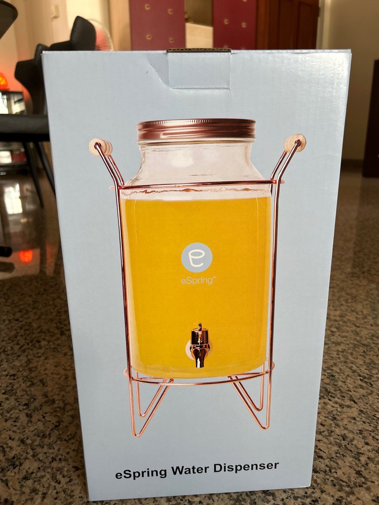 Rose Gold Glass Water Dispenser - 5L, Furniture & Home Living ...