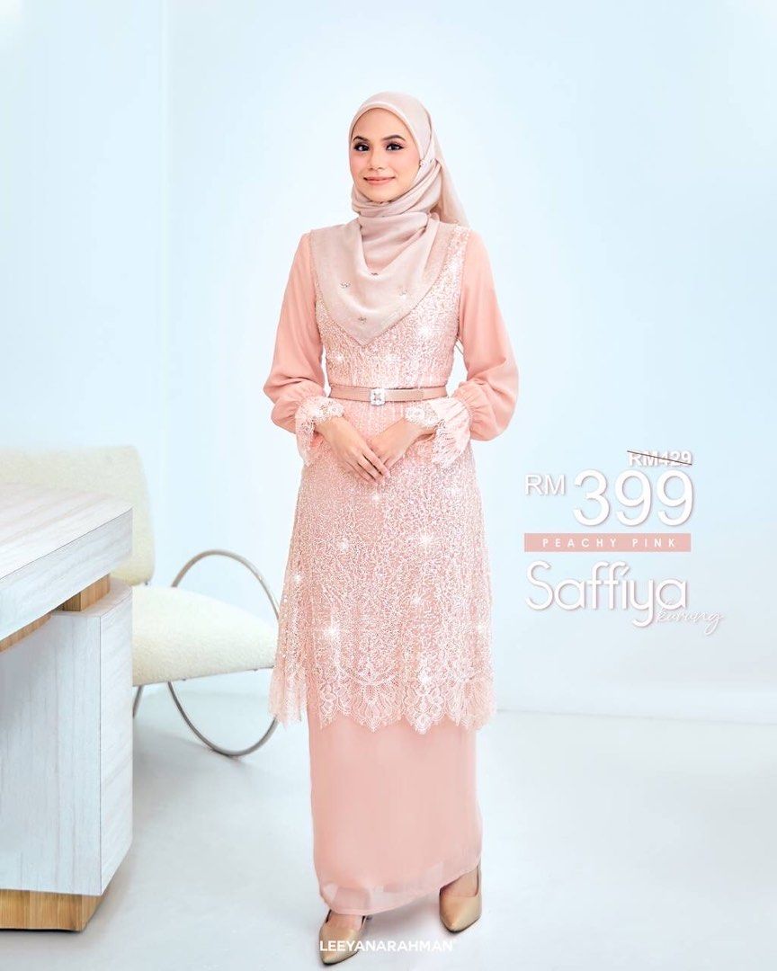 Saffiya Kurung Leeyanarahman, Women's Fashion, Muslimah Fashion, Baju ...