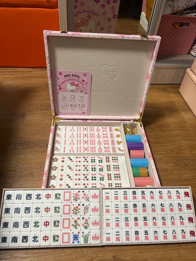 Sakura Hello kitty Mahjong Set, Hobbies & Toys, Toys & Games on Carousell