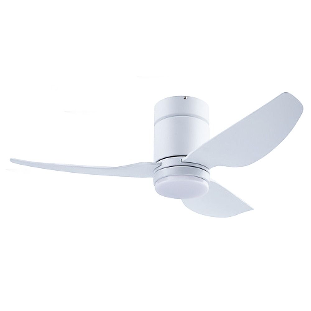 White Hugger Ceiling Fan With Light And Remote | Shelly Lighting